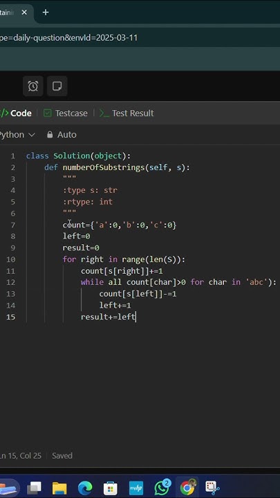 11.3.25 leetcode daily challenge problem solved #shorts #shortsfeed #learnpython #viralvideo ...