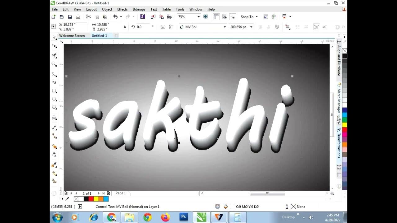 3D Text Effet In CorelDraw X7 Tutorial | Corel draw tutorial | Blend Tool Tutorial | Tricks ...