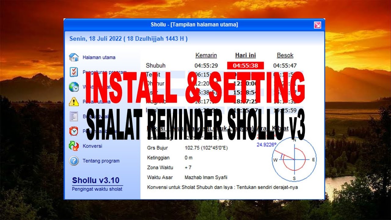 Cara INSTALL & SETTING app Pengingat Shalat SHOLLU v3 di Windows. - YouTube