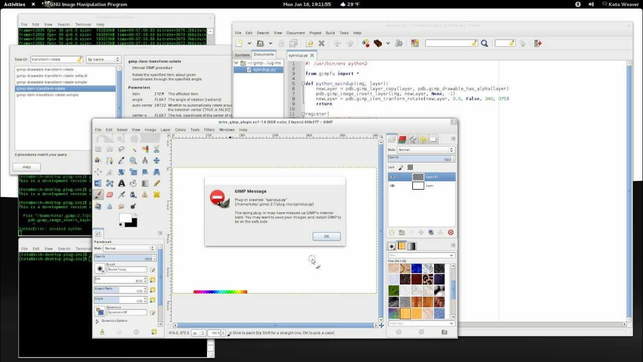 [Tutorial] Writing a Basic Gimp Plugin in Python - YouTube