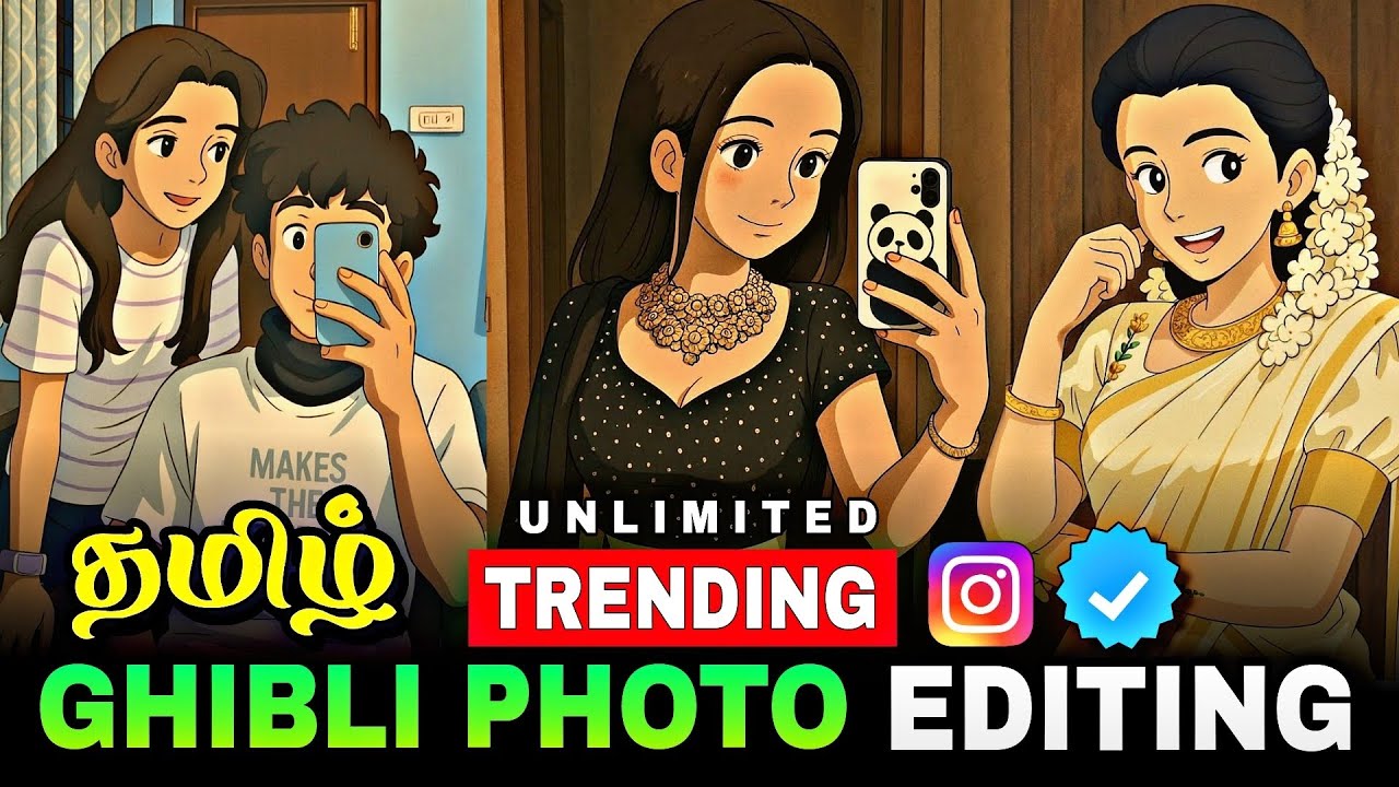 Ghibli Photo Editing tamil😍 ||Instagram Trending edit||Ghibli Art Tamil ...