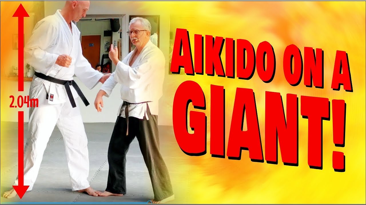 AIKIDO ON A GIANT! Shihonage, Hamni handachi, Ikkyo - YouTube