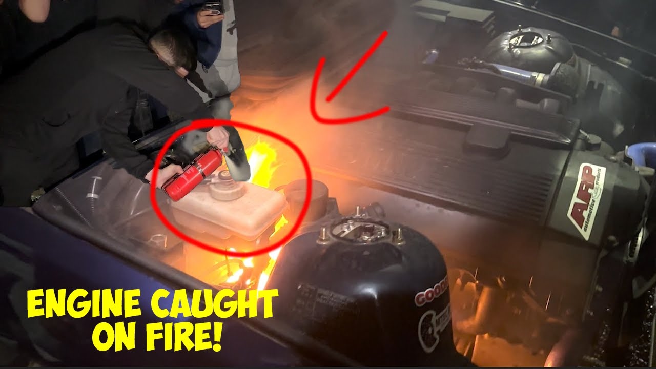 *CAR CATCHES FIRE* AT CAR MEET Ep. 2 - YouTube