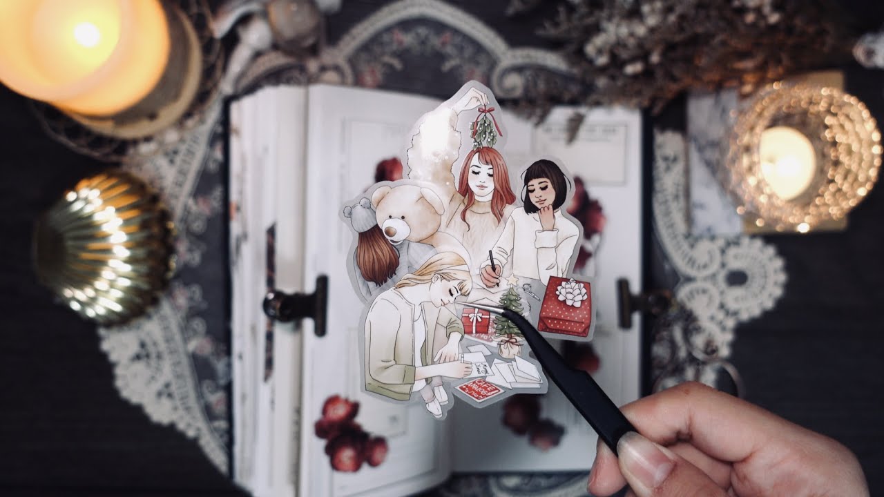 ASMR | Decorating my Vintage diary | scrapbooking | with relaxing bgm ...