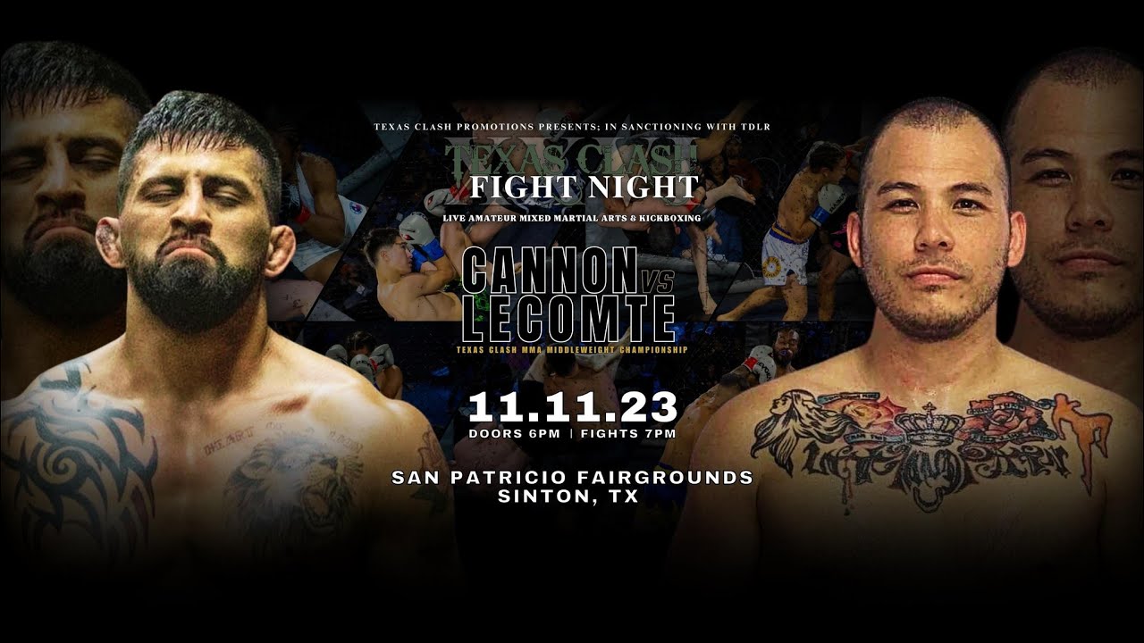 JOSH CANNON VS TIM LECOMTE 185LB TITLE FIGHT FOR TEXAS CLASH MMA BY ...