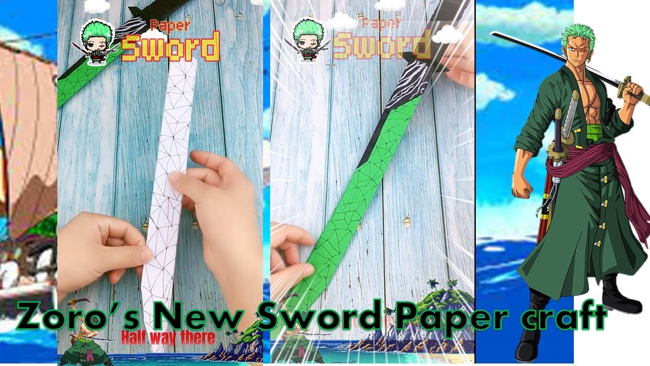 Zoro new sword paper craft/ how to make zoro sword ?/ how to fold a ...