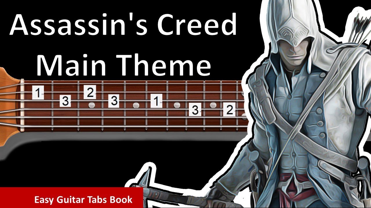 Assassin's Creed 3 Theme Easy Guitar Tabs Tutorial Book - YouTube
