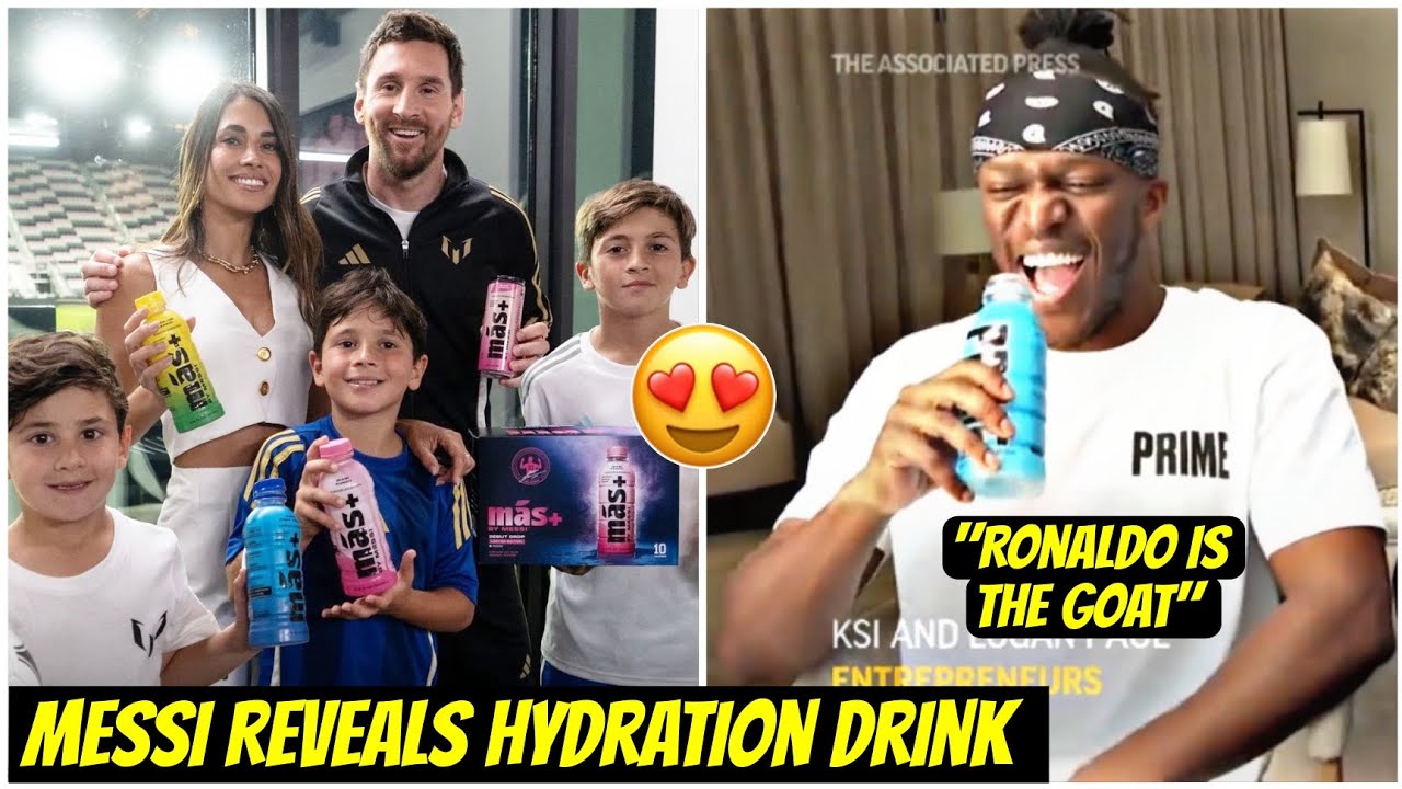 😱KSI Absolutely Shocked by Messi's New Hydration Drink! You Won't ...