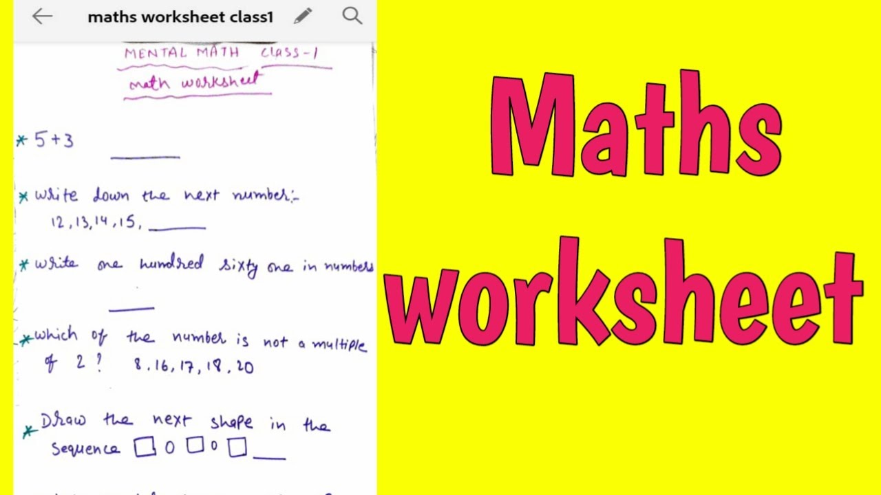 Maths Worksheet For Class 1 Mental Maths Worksheet For Class 1 maths-worksheet-for-class-1-mental-maths-worksheet-for-class-1