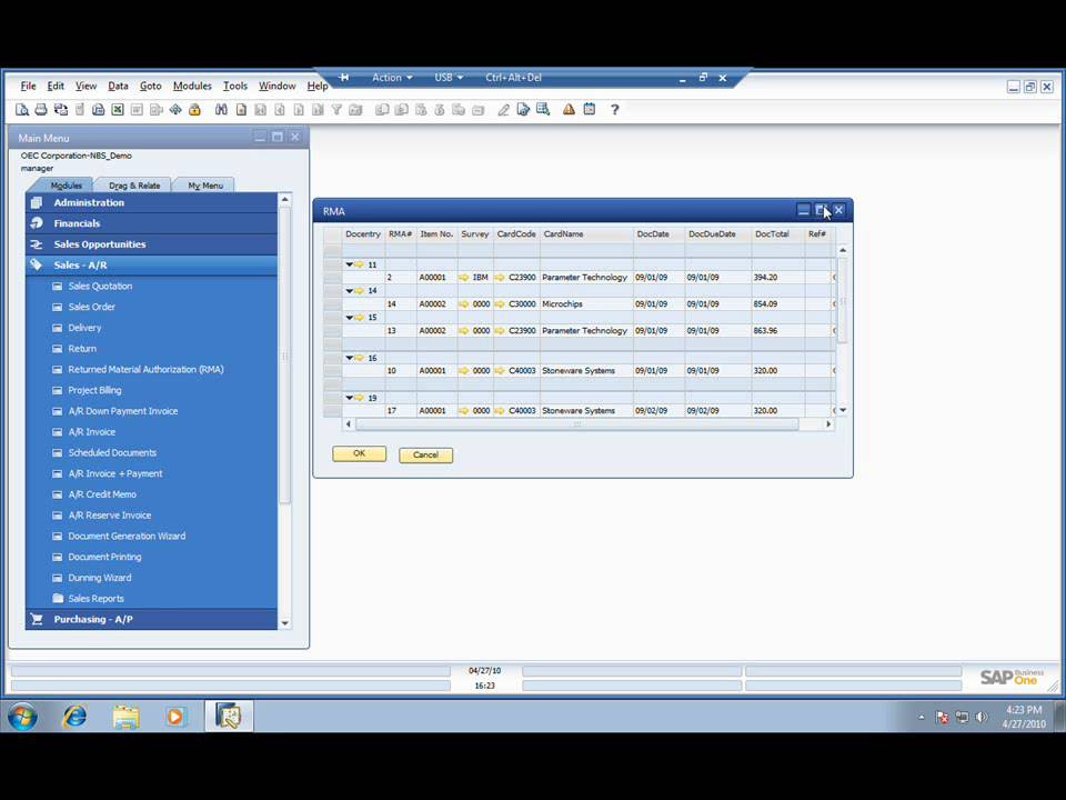 RMA with Questionnair for SAP Business One 8.8 - YouTube