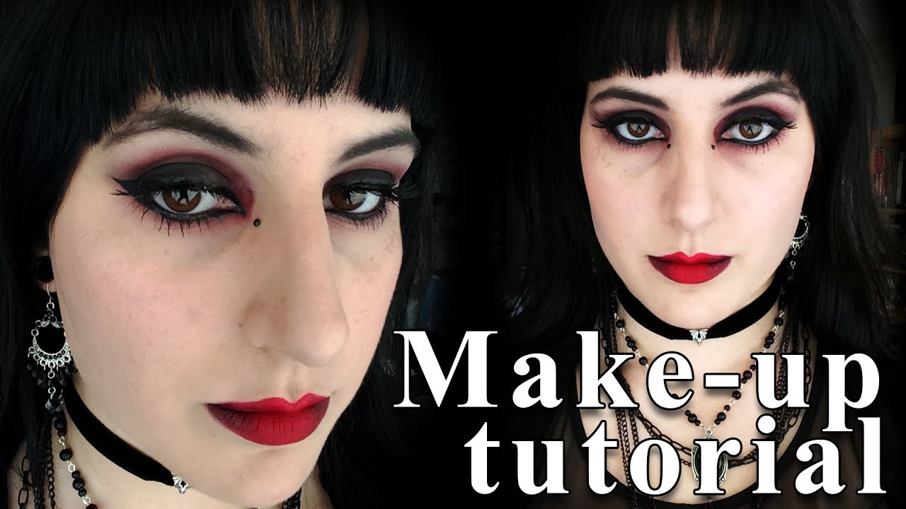 Black and Red Goth Make-up tutorial - YouTube
