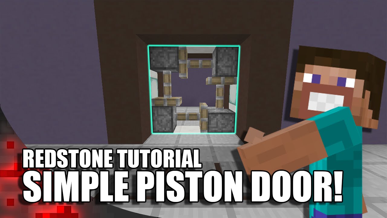 Minecraft: Simple Piston Door! - YouTube