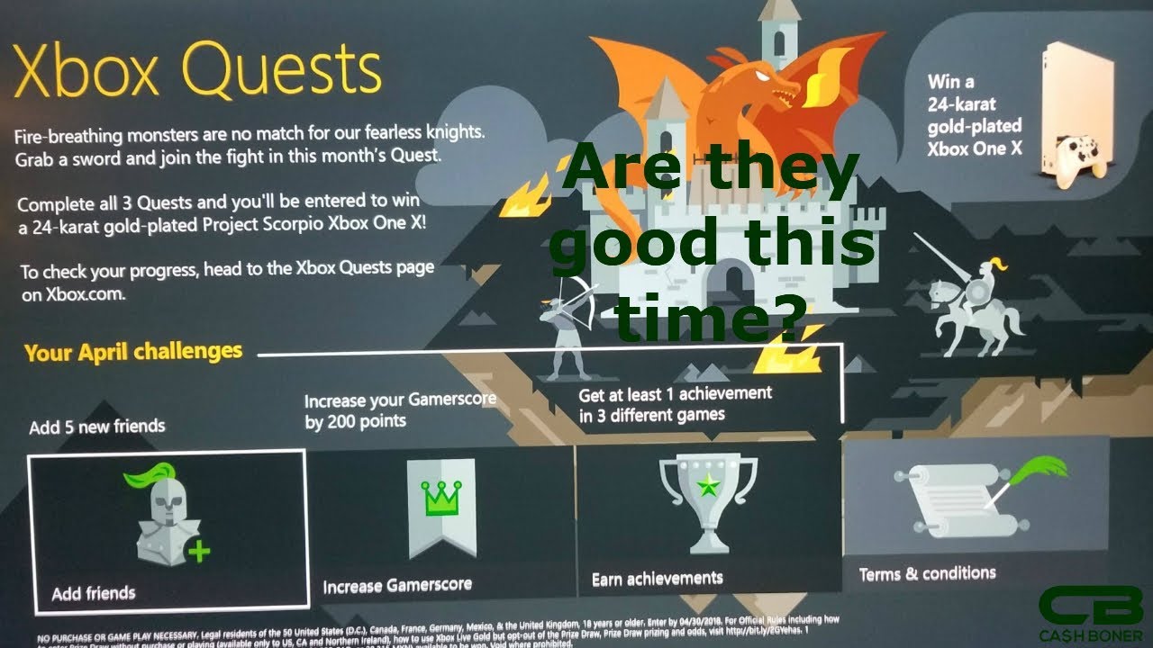 Xbox Live and Xbox Game Pass Quests for April 2018 - YouTube