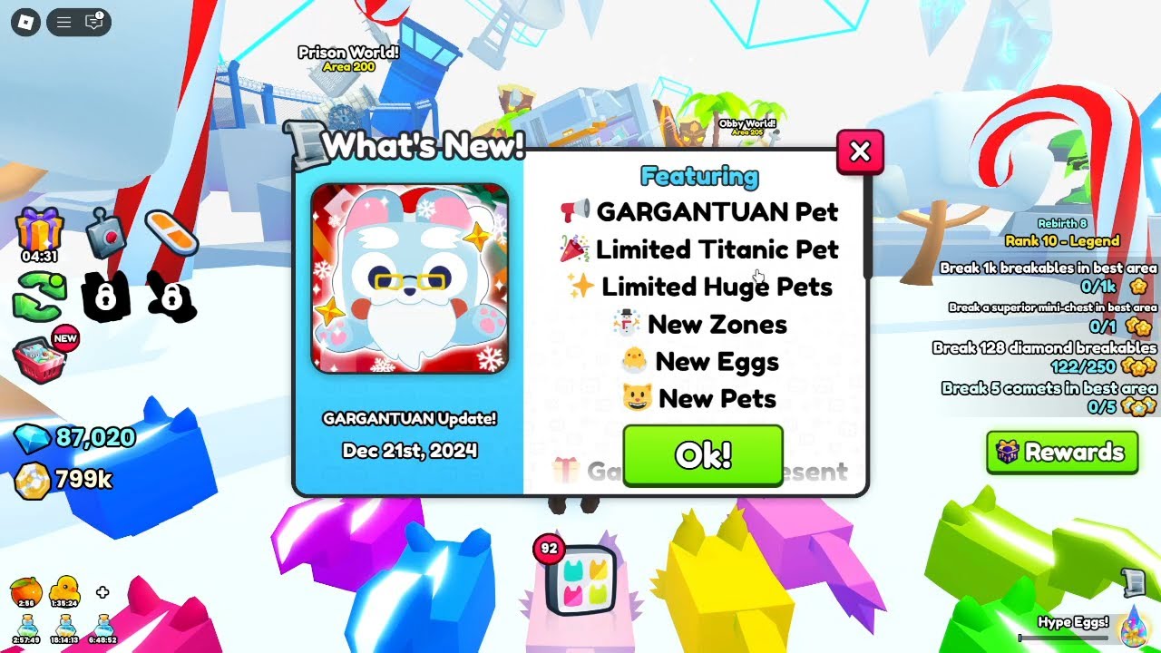 Roblox Pet Simulator 99 Gargantuan Update: Biggest Pets, New Zones ...