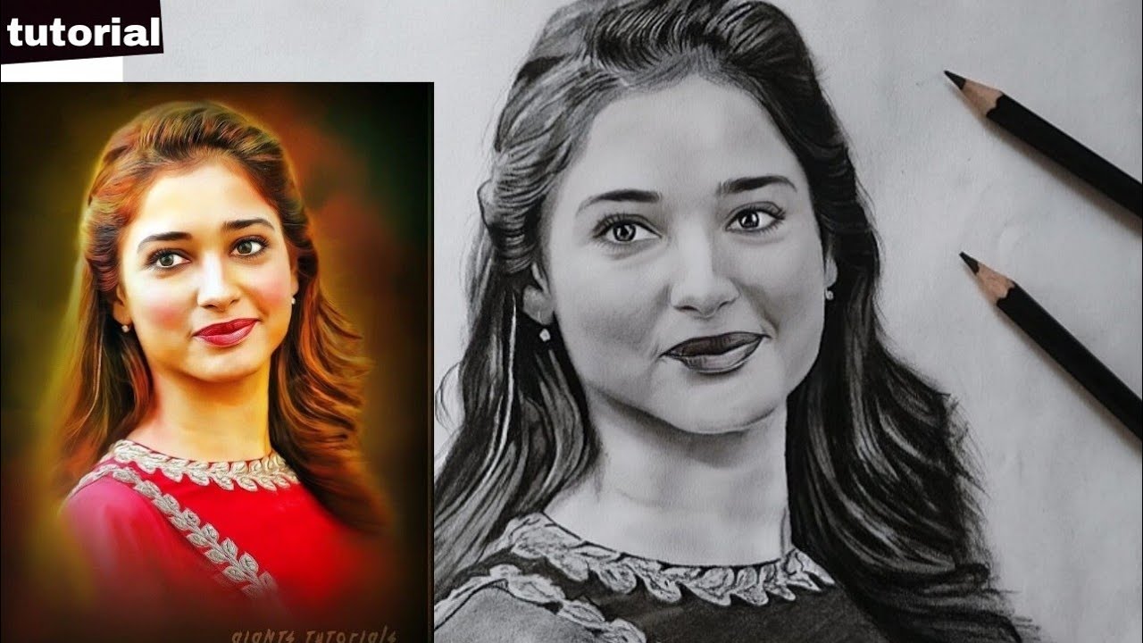 tamanna bhatiya | realistic | pencil drawing tutorial - YouTube