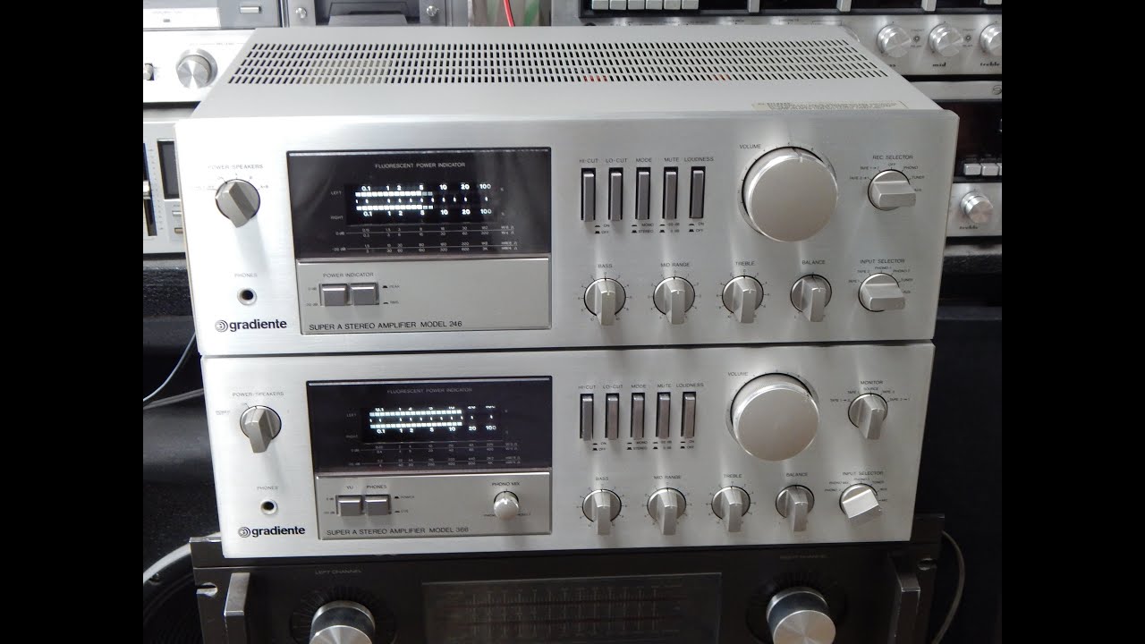 MODEL 366 vs MODEL 246 AMPLIFICADORES CLÁSSICOS DA GRADIENTE ANOS 80 ...
