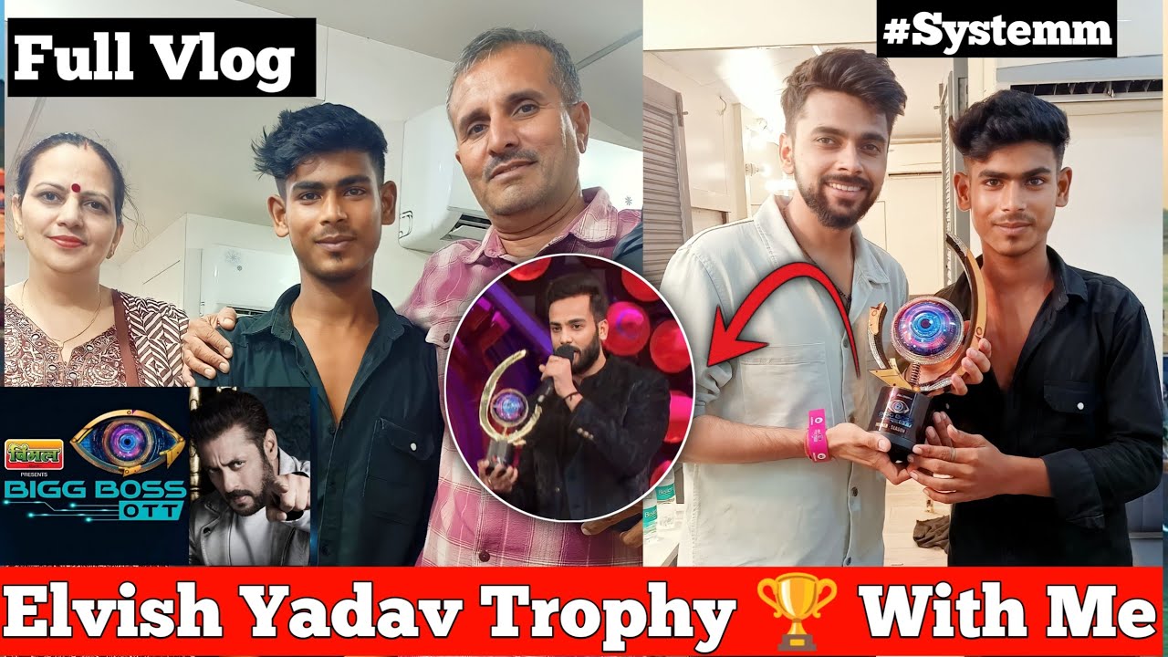 Elvish Yadav Trophy 🏆 With Me / Big Boss Ott 2 Winner Elvish Yadav Full ...