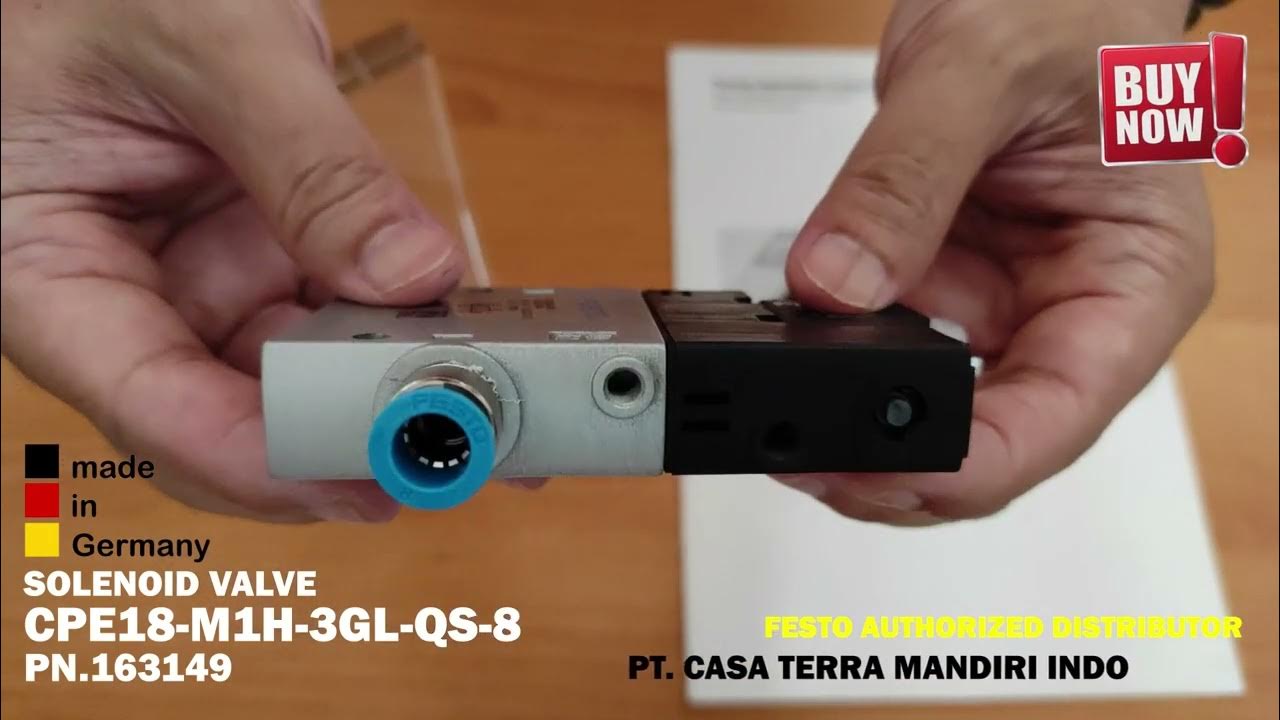 FESTO SOLENOID VALVE CPE18-M1H-3GL-QS-8 PN.163149 - YouTube