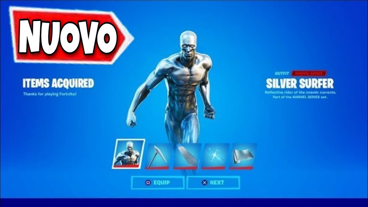 ECCO LA NUOVA SKIN DI SILVER SURFER SU FORTNITE! NUOVO BUNDLE ...