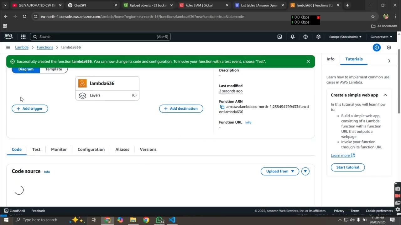 COPYING THE CSV FILE DATAS TO DYNAMO DB TABLE USING AWS - YouTube