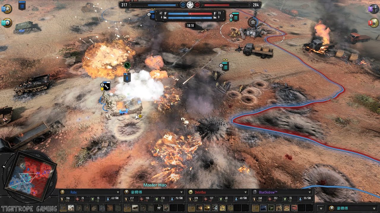 COH3 2v2 Ruby (US) & Master Hao (UK) vs Deliri0us (AK) & BlueSkidrow ...