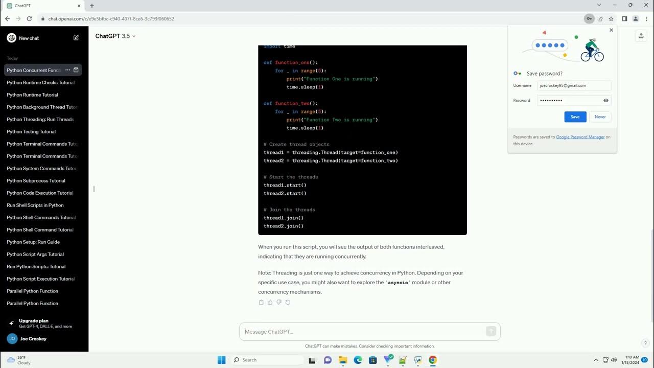 python run two functions at the same time - YouTube