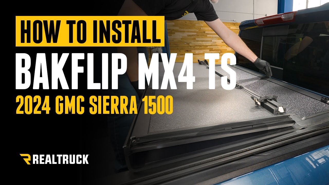 How to Install RealTruck BAKFlip MX4 TS Hard Folding Tonneau Cover w/ T-Slot Rails on GMC Sierra ...