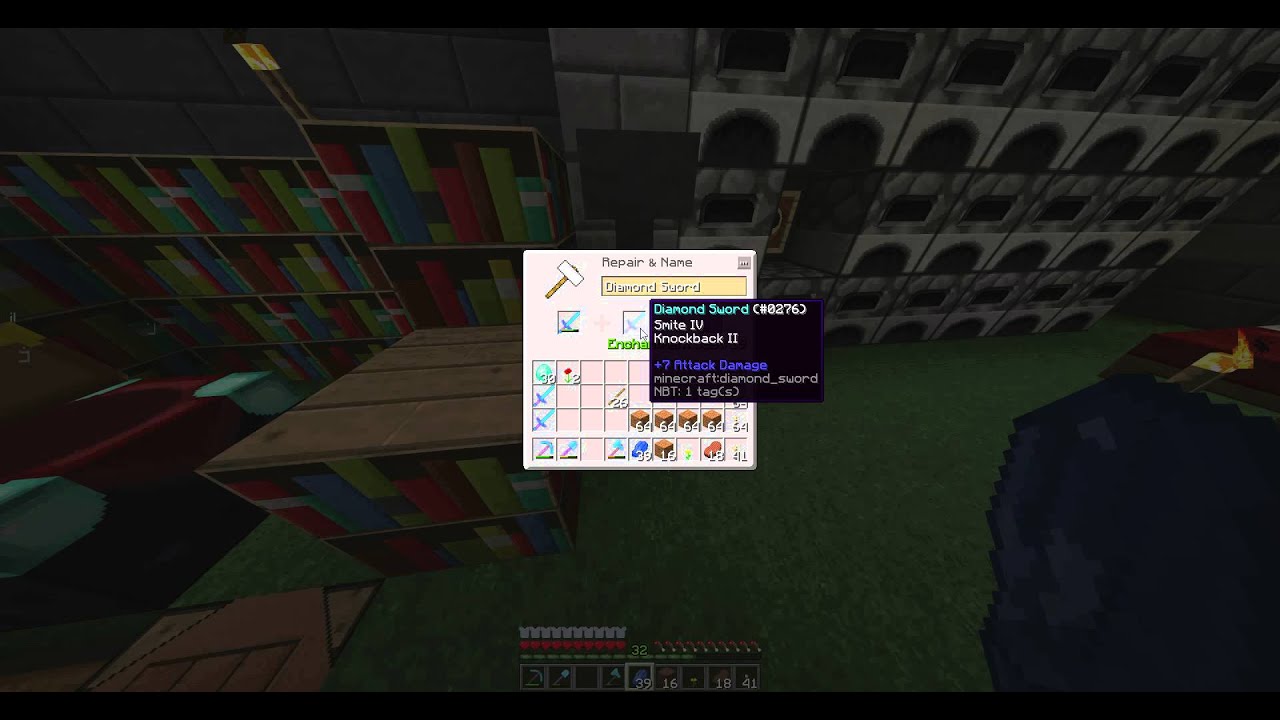 Minecraft Diamond Sword with 5 enchantments - YouTube