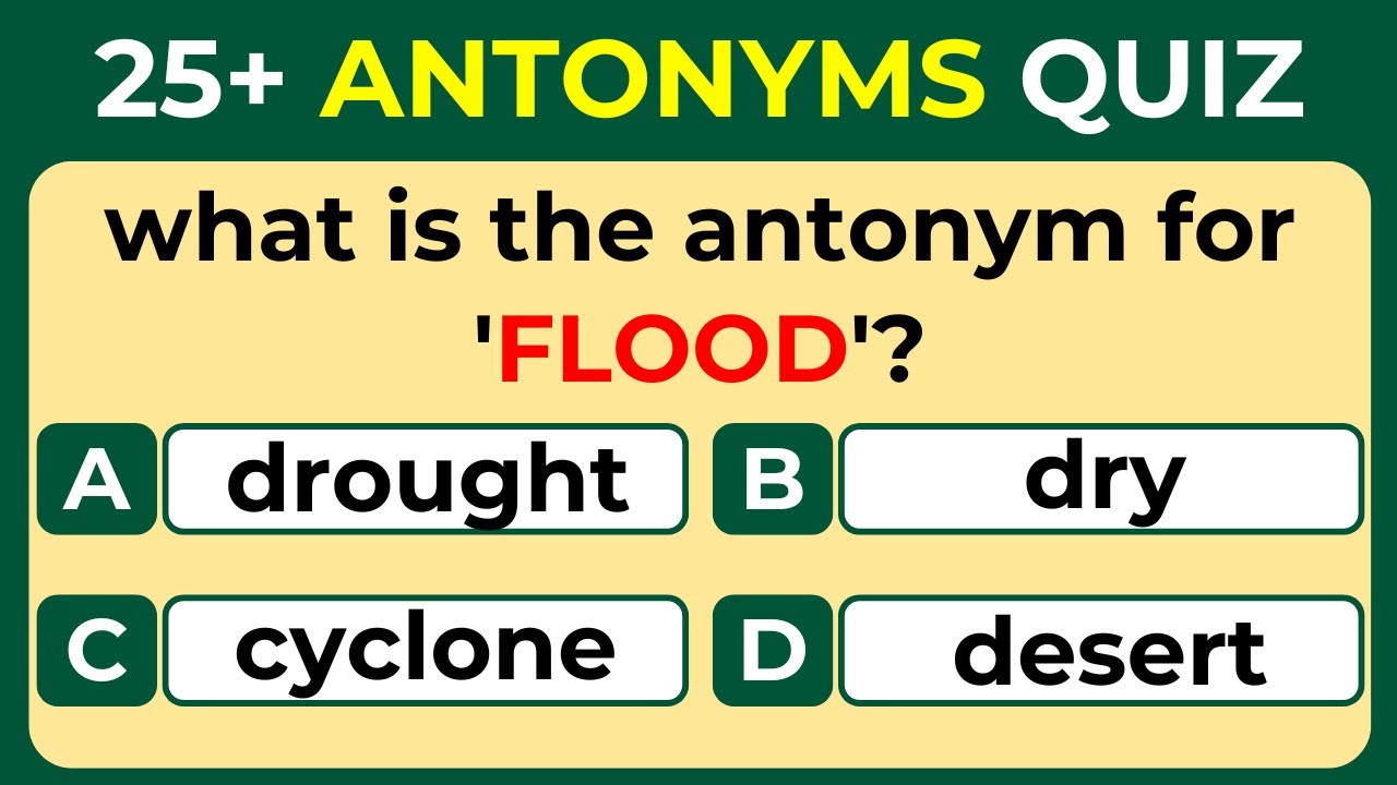 Test Your Antonym Knowledge (25+ Questions) #challenge 6 - YouTube