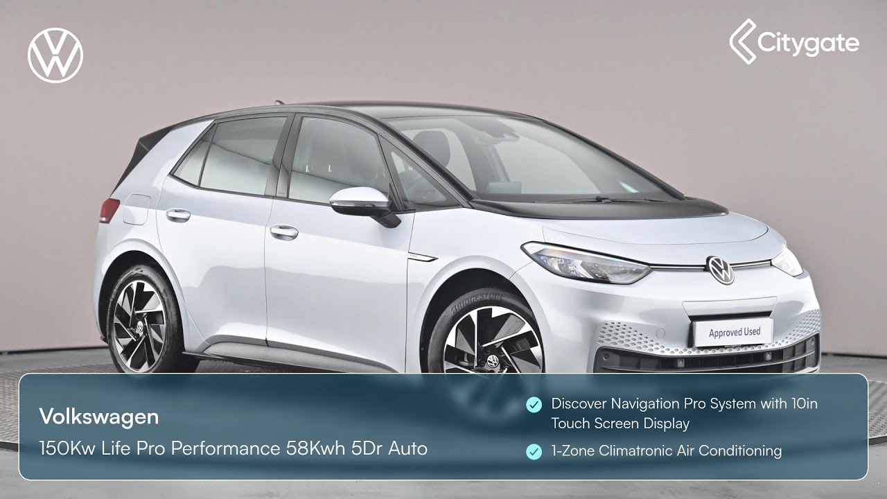 Volkswagen ID.3 - 150Kw Life Pro Performance 58Kwh 5Dr Auto - Citygate ...