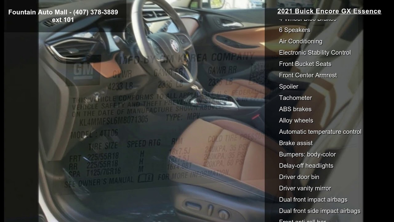 2021 Buick Encore GX Essence - Fountain Auto Mall - Orlan... - YouTube