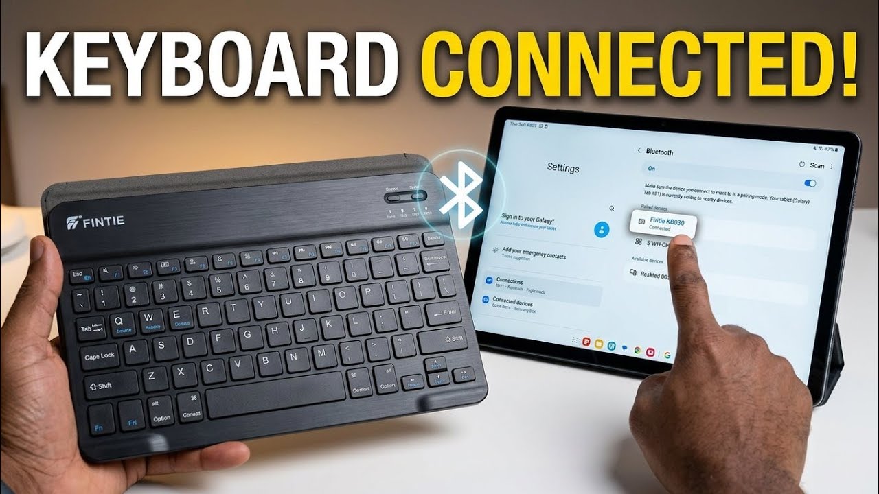 How to connect a Bluetooth keyboard to Samsung Tablet - YouTube
