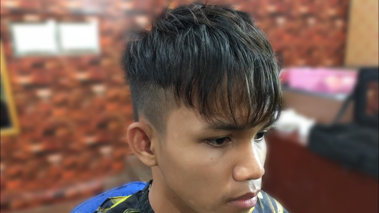 model rambut two block rambut tipis - YouTube