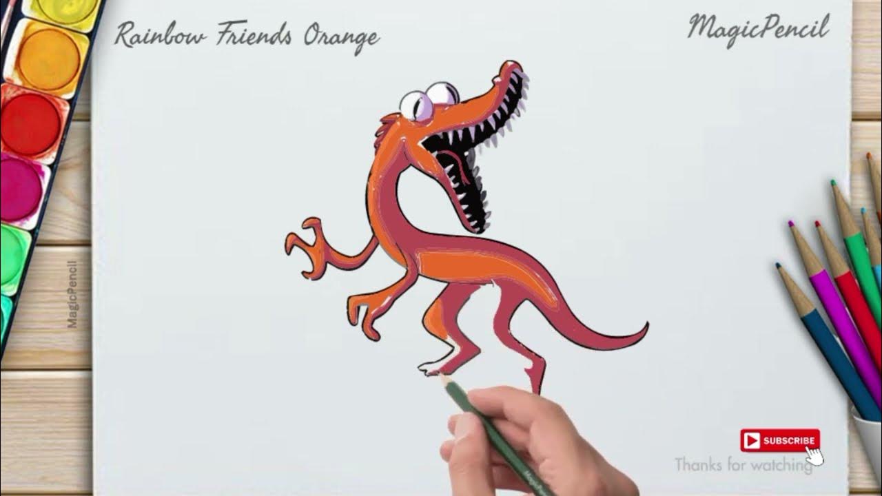 How to draw Rainbow Friends Orange - YouTube