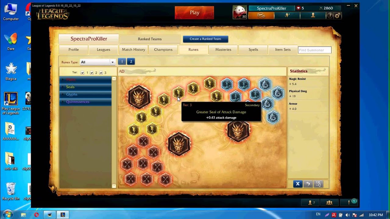 League of Legends - FULL AD Runes Season 6 - YouTube