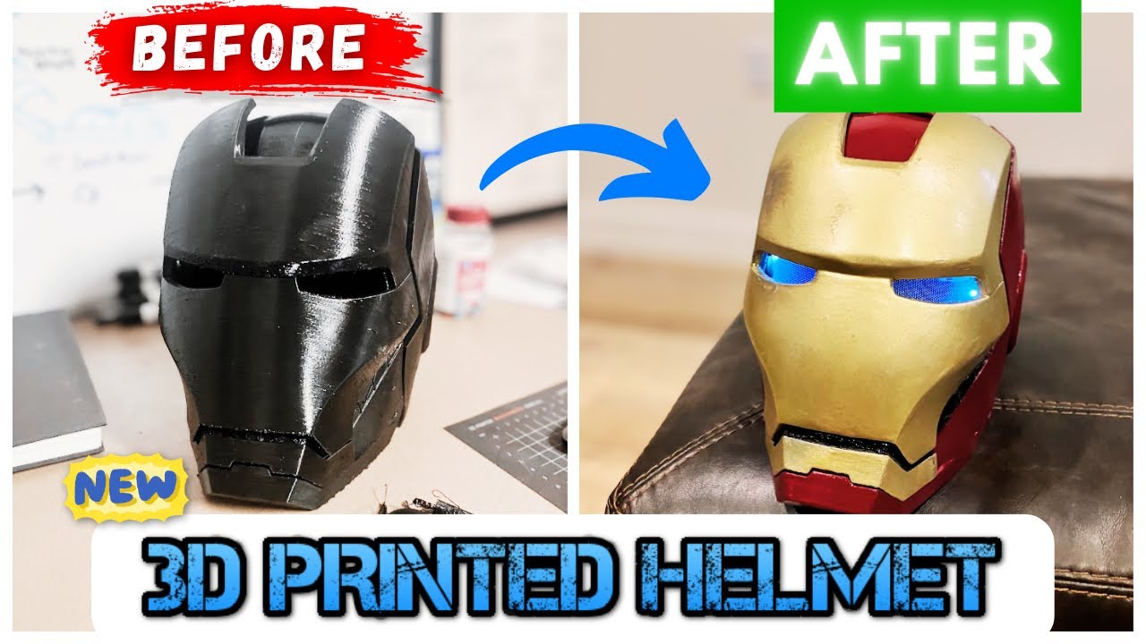 Finishing 3D Printed Iron Man Helmet | Fixing My Iron Man Suit: Part 3 ...
