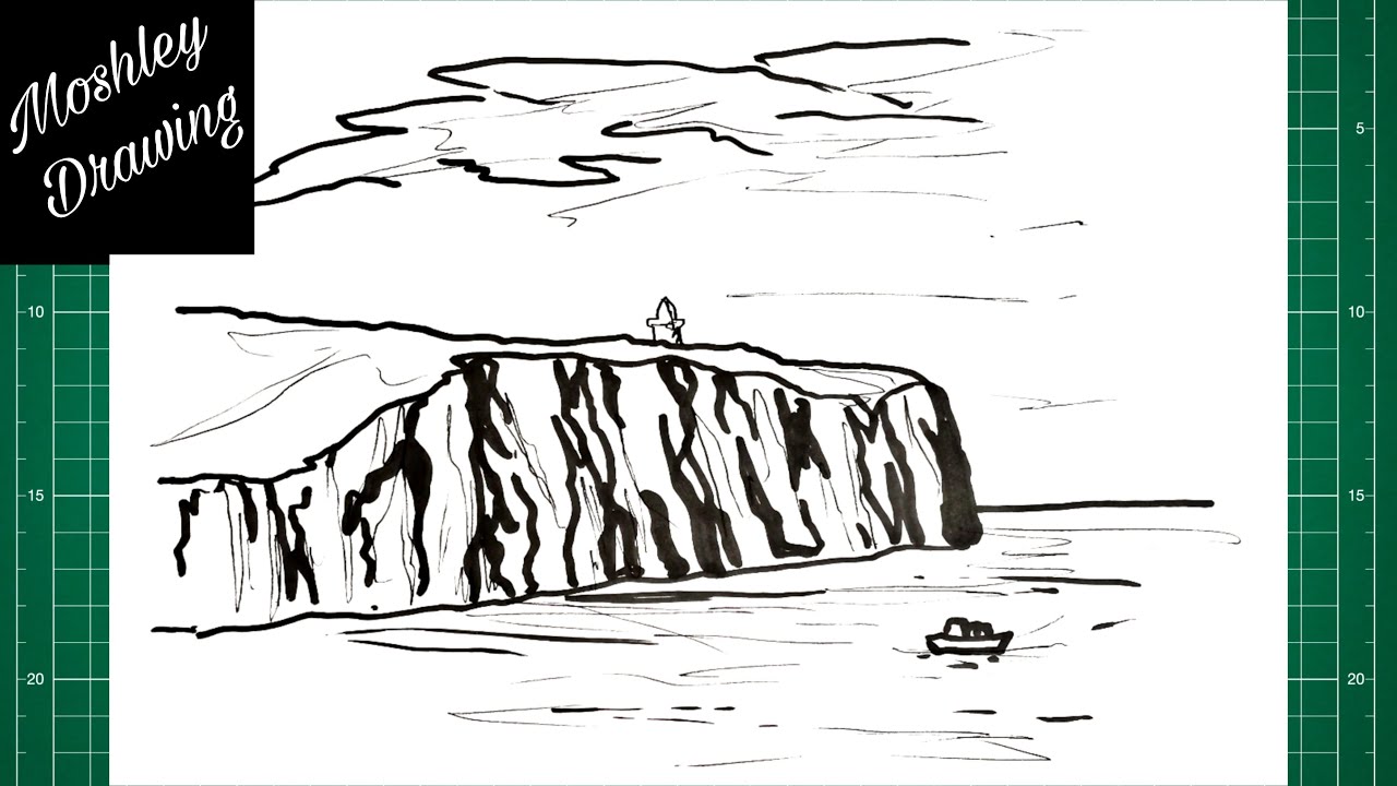 How to Draw The White Cliffs of Dover - YouTube