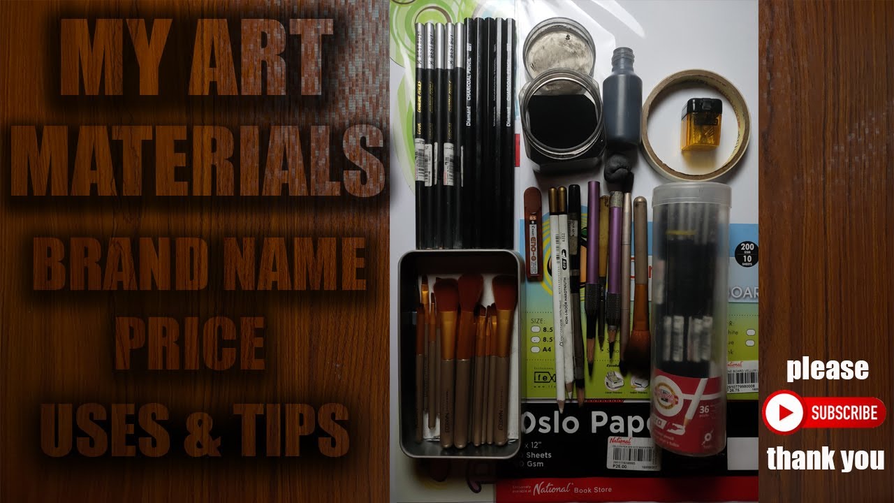 MY ART MATERIALS | BRAND NAME |PRICE | USES & TIPS| ART OF WARren - YouTube