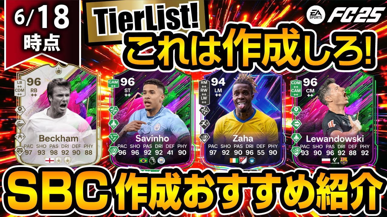 このsbcは作成するべき！Tier List！ランク評価・オススメケミオススメSBCを紹介！【6月18日時点】 - YouTube