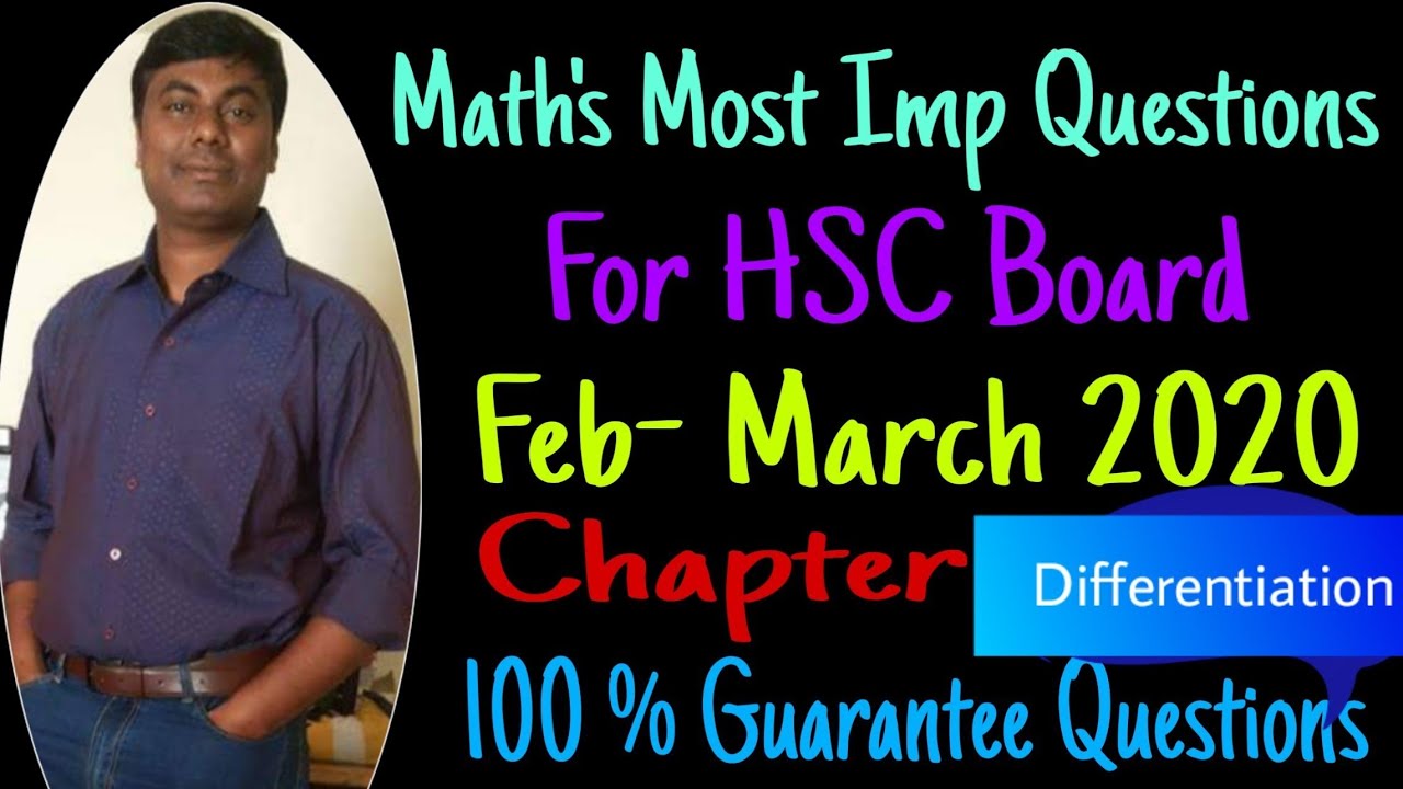 Differential Most important questions for hsc board exam feb-march 2020 ...