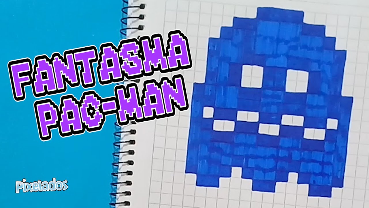 COMO DIBUJAR FANTASMA AZUL DE PAC MAN PIXEL ART - PIXELADOS - YouTube