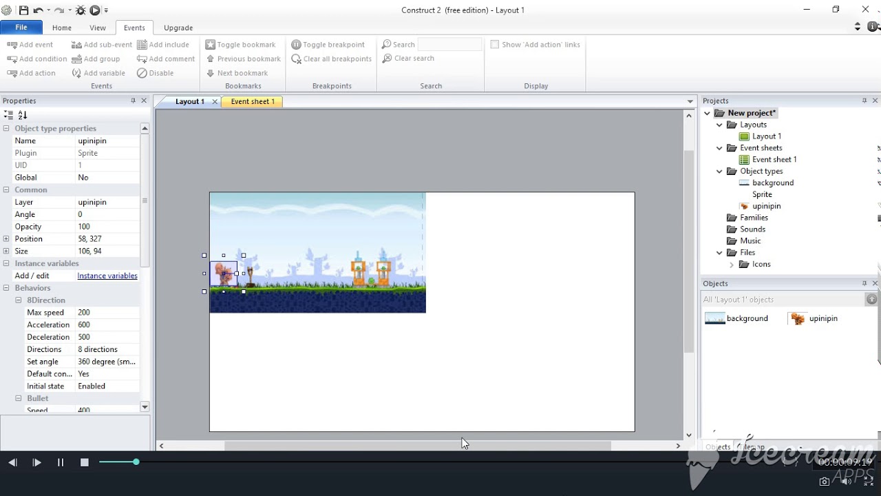interface dan event dalam construct 2 - YouTube