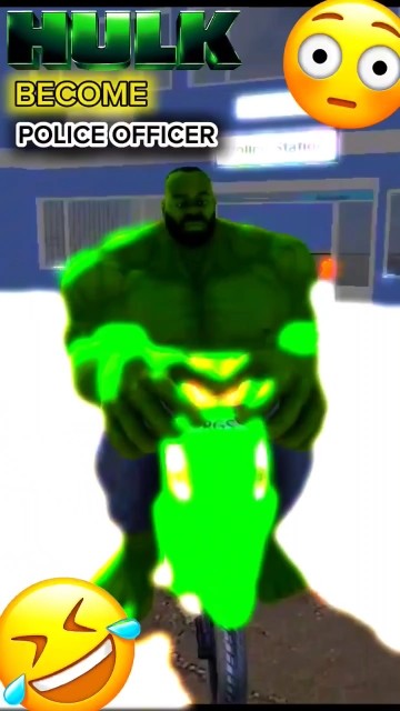HULK BECOME POLICE OFFICER 👮🏻😰IN INDIA BIKE DRIVING 3D #shorts - YouTube