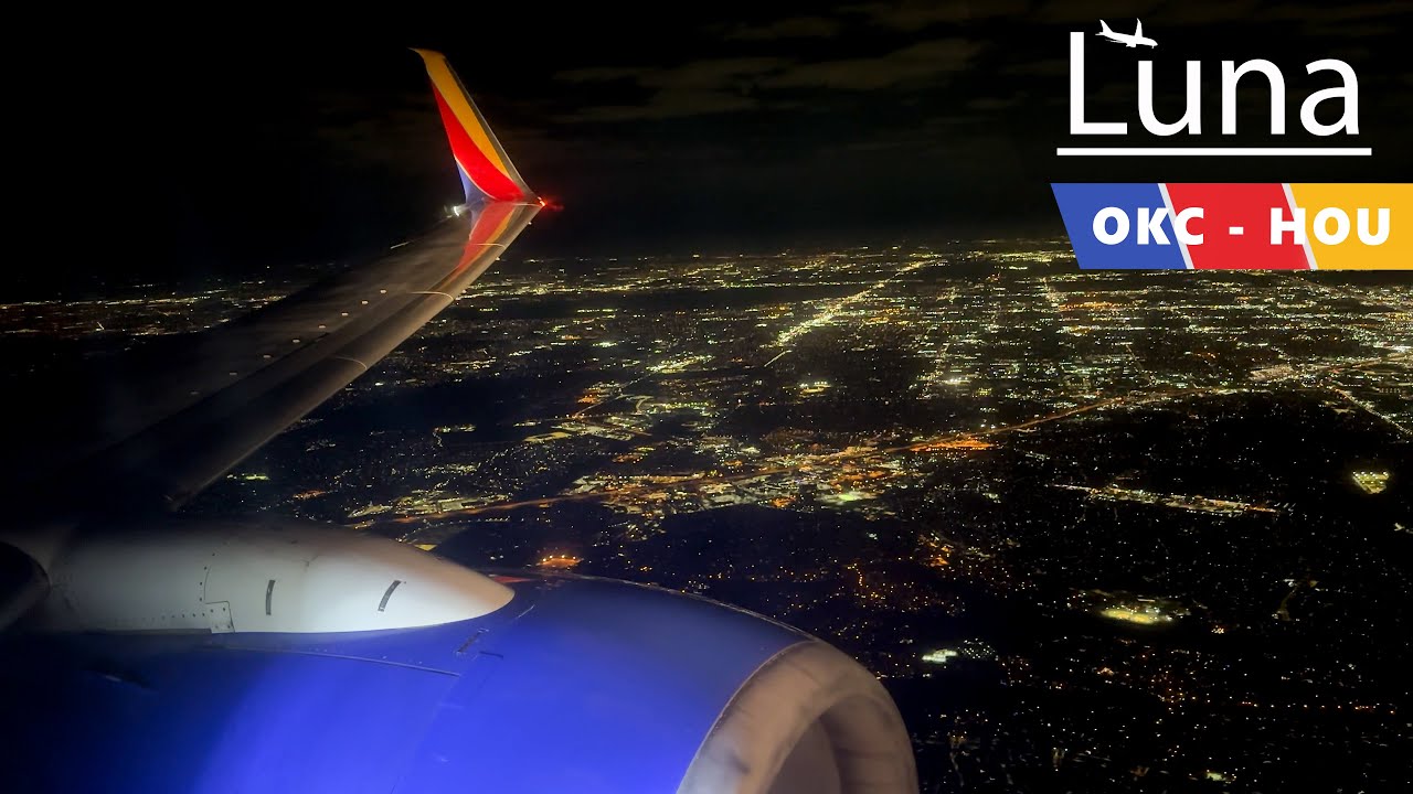 Southwest Airlines Boeing 737-800 Flight From Oklahoma City to Houston ...