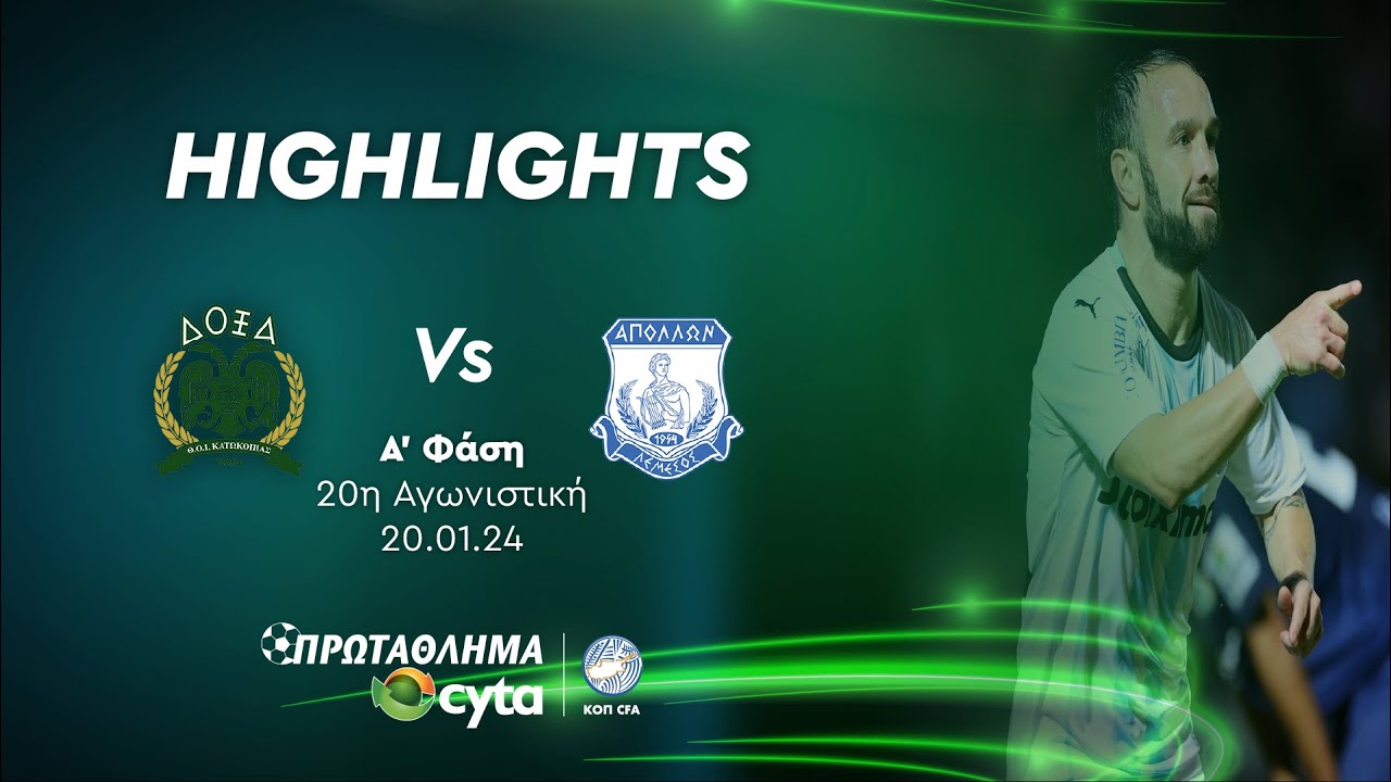 ΔΟΞΑ - ΑΠΟΛΛΩΝΑΣ ( 0 - 3 ) Α' Φάση 20η Αγωνιστική 20.01.2024 - YouTube