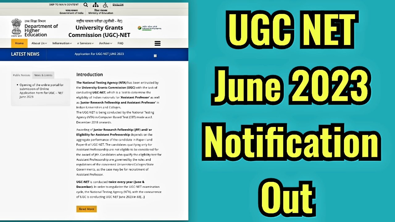 UGC NET JUNE 2023 NOTIFICATION OUT - YouTube