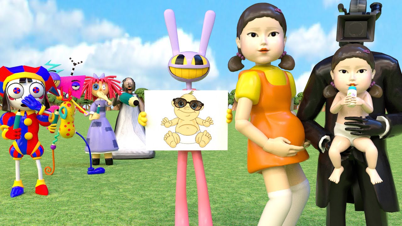The Amazing Digital Circus Drawing Pregnant Squid Game Baby Doll Choose ...