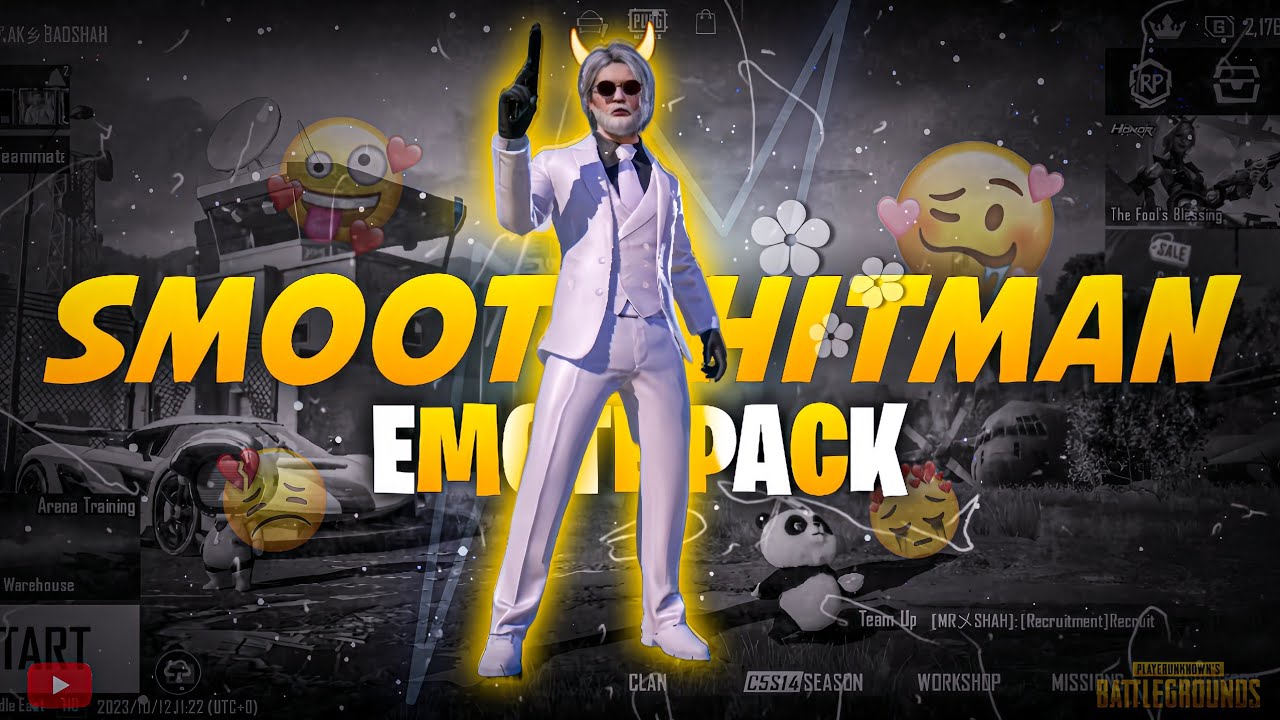 SMOOTH HITMAN SET MYTHIC EMOTE PACK 🥵👑🌠 | PUBG MOBILE | UNEDIT EMOTE ...