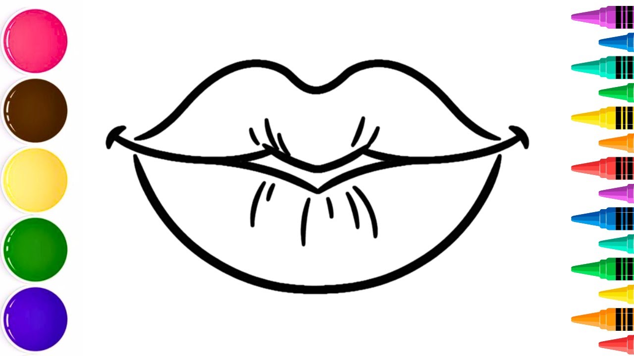 How to draw a cute Lips - YouTube