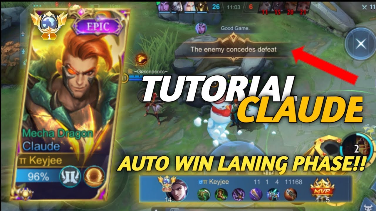 WAJIB COBA!! TUTORIAL KUASAIN SEMUA LANE SAMPAI BIKIN MUSUH SUREN | BUILD TOP 1 GLOBAL CLAUDE ...